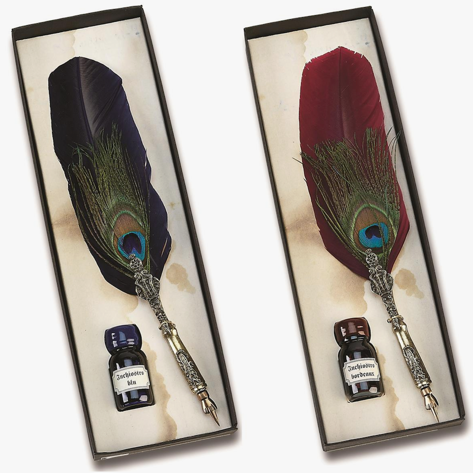 Peacock Feather Quill Pen